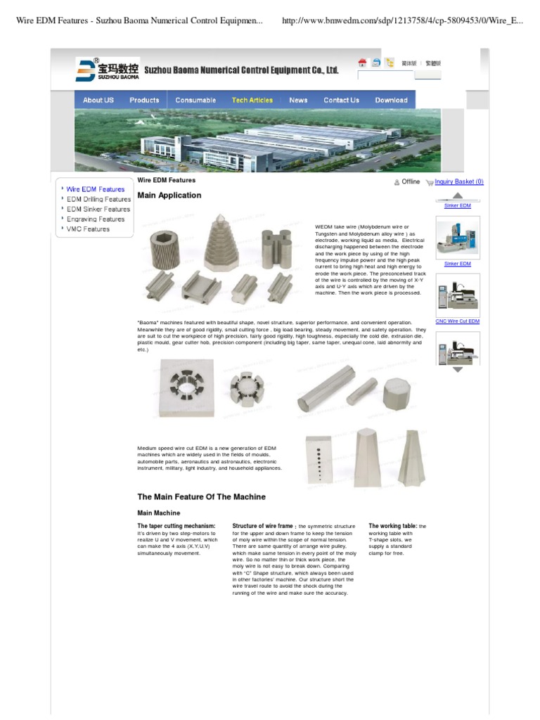 Wire EDM Features - Suzhou Baoma Numerical Control Equipment Co., LTD ...