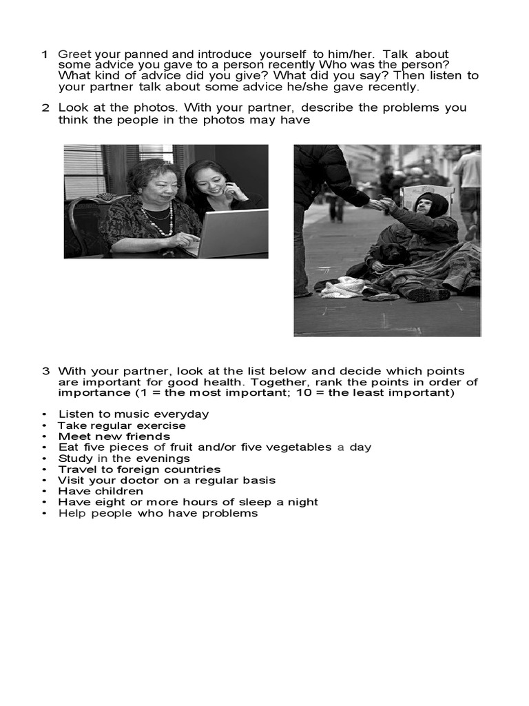 Speaking Tasks 4 - B1 | PDF