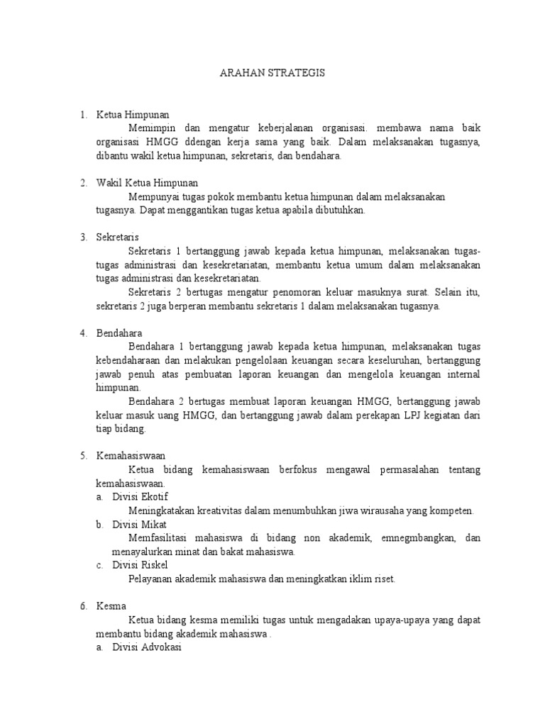 Arahan Strategis | PDF