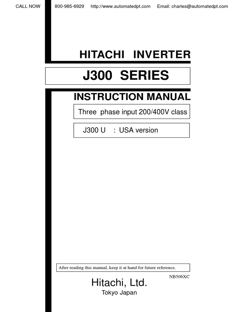 Hitachi Manual J300 Instructions NB506XC | PDF