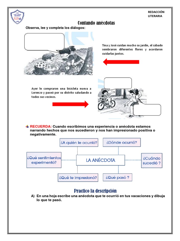 1 Ficha Contando Anecdotas R.L | PDF