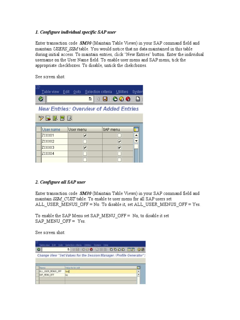 Configure SAP User Menus | PDF