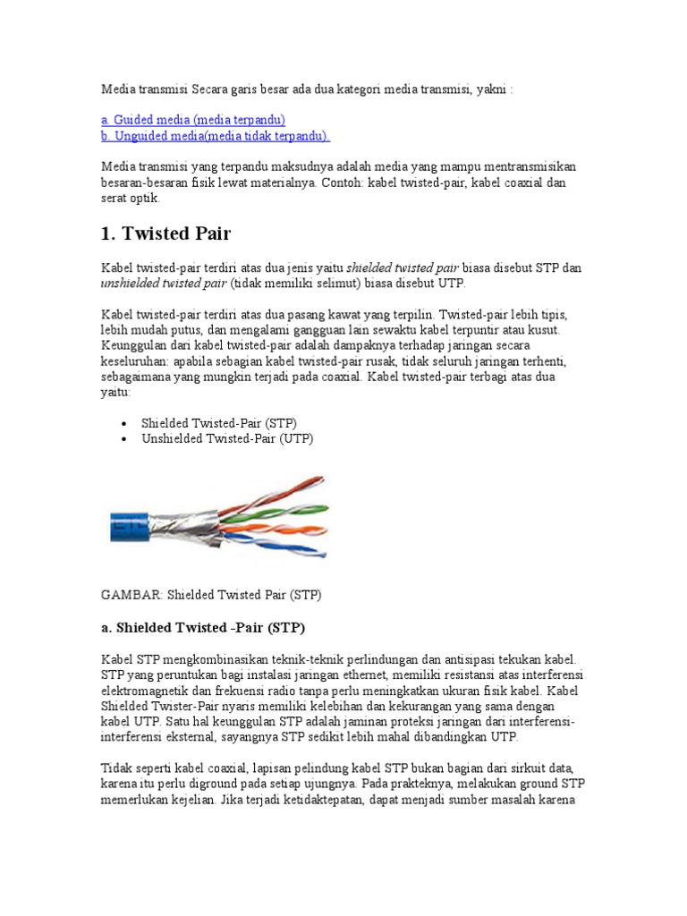 Kabel STP Dan Utp | PDF