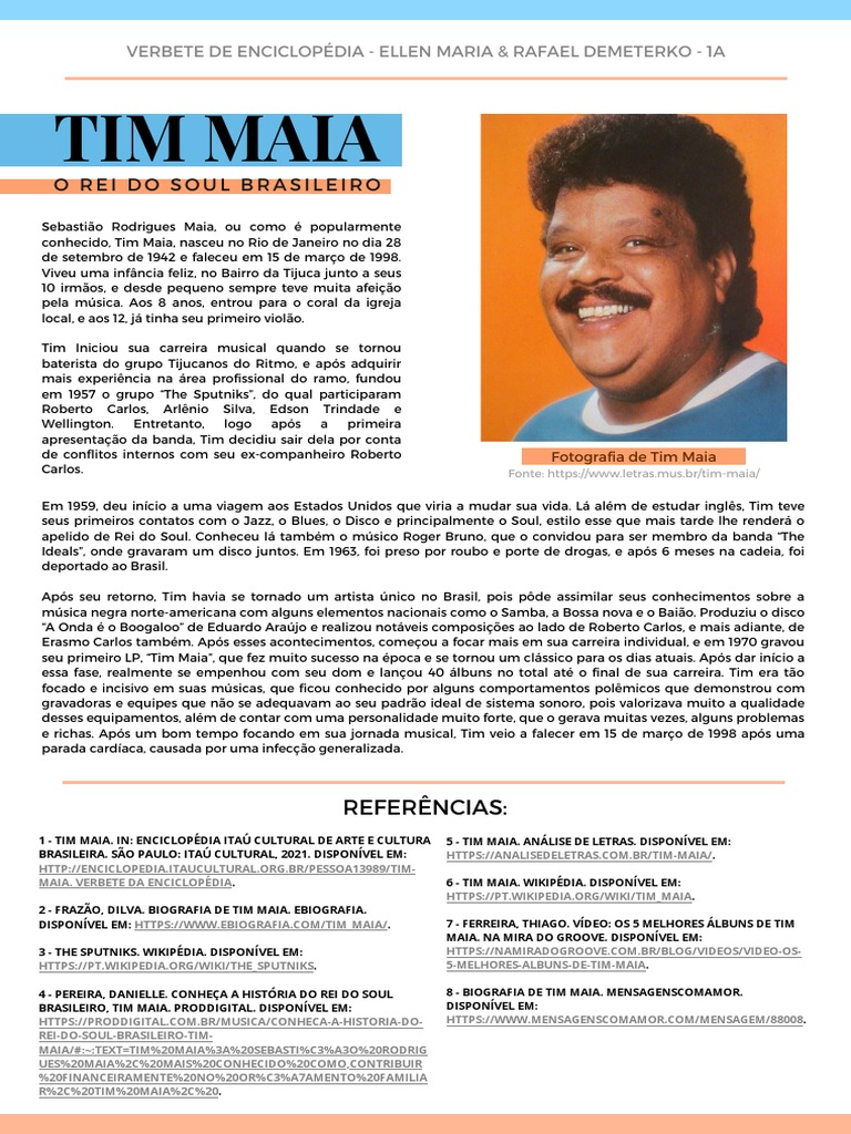 Verbete de Enciclopédia - Tim Maia | PDF