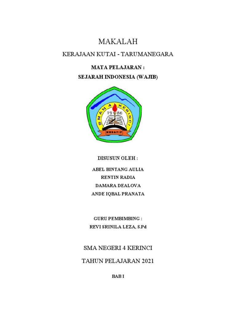 Makalah Kerajaan Kutai - Tarumanegara | PDF