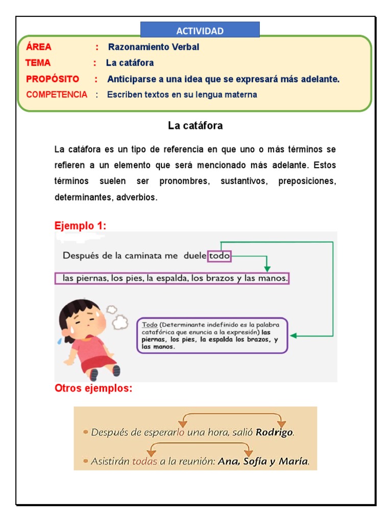 6º B RV - La Catáfora | PDF | Sintaxis | Lingüística
