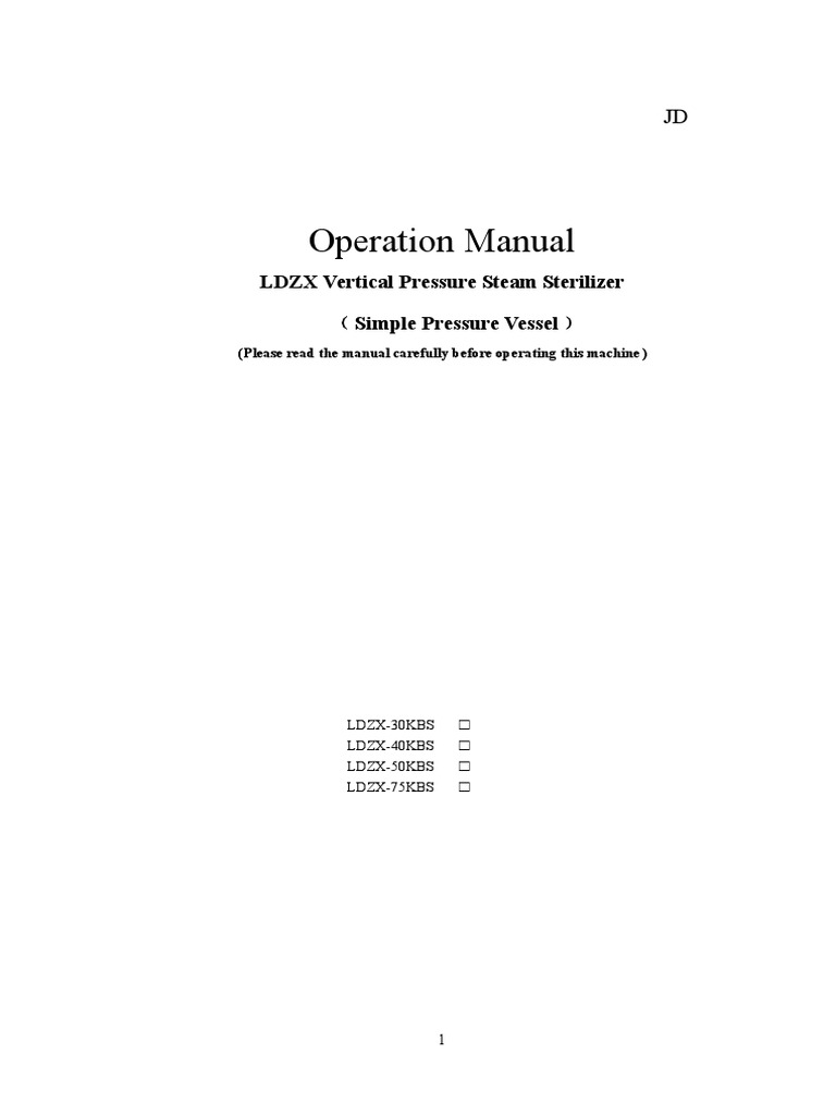 Manual de Instrucciones - Autoclave Vertical Labware Scientific LDZX-75KBS | PDF | Sterilization ...