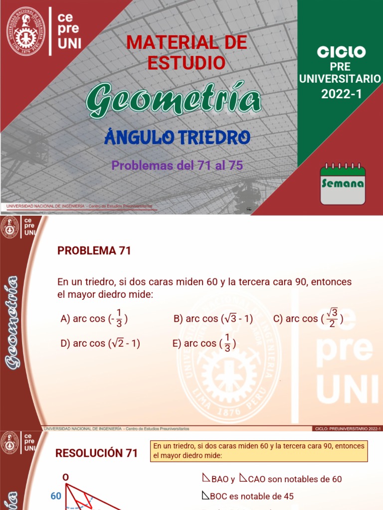 Ángulo Triedro | PDF | Geometría triangular | Geometria clasica