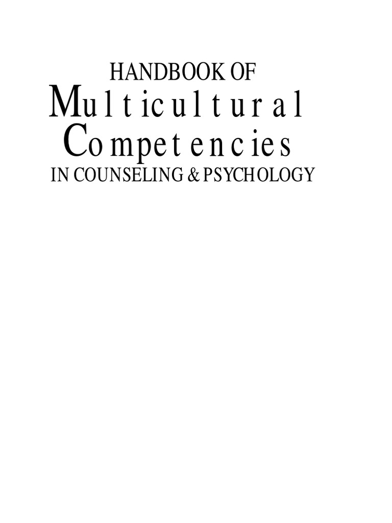 Handbook of Multicultural Competencies in Counseling & Psychology ...
