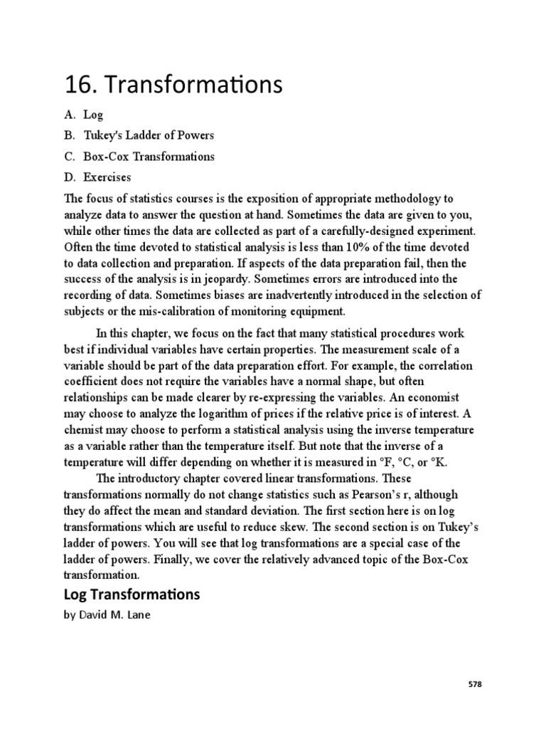Log Transformations | PDF | Statistics | Mean