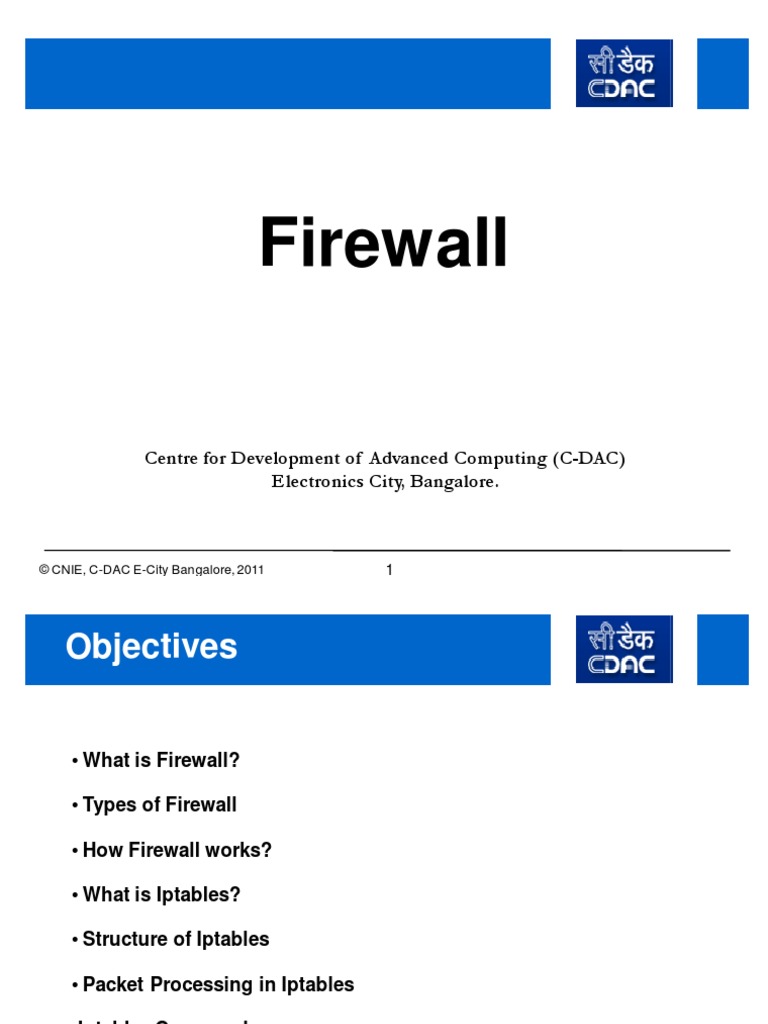 Firewall: Centre For Development of Advanced Computing (C-DAC ...