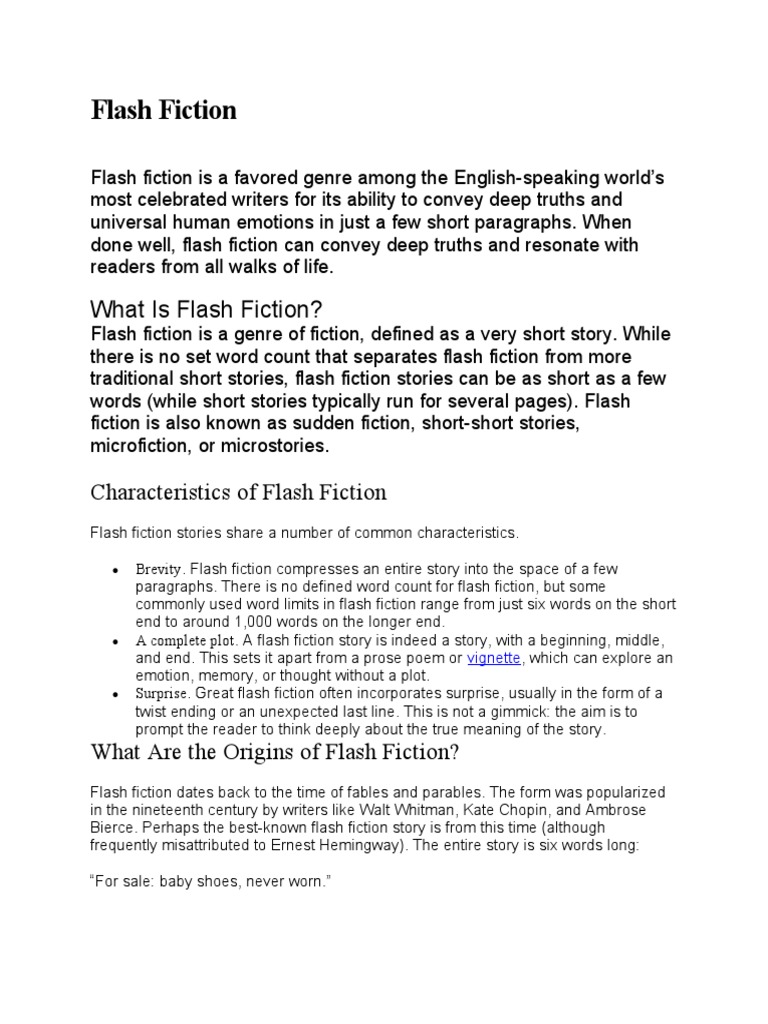 What Is Flash Fiction? | PDF | Short Stories | Writing