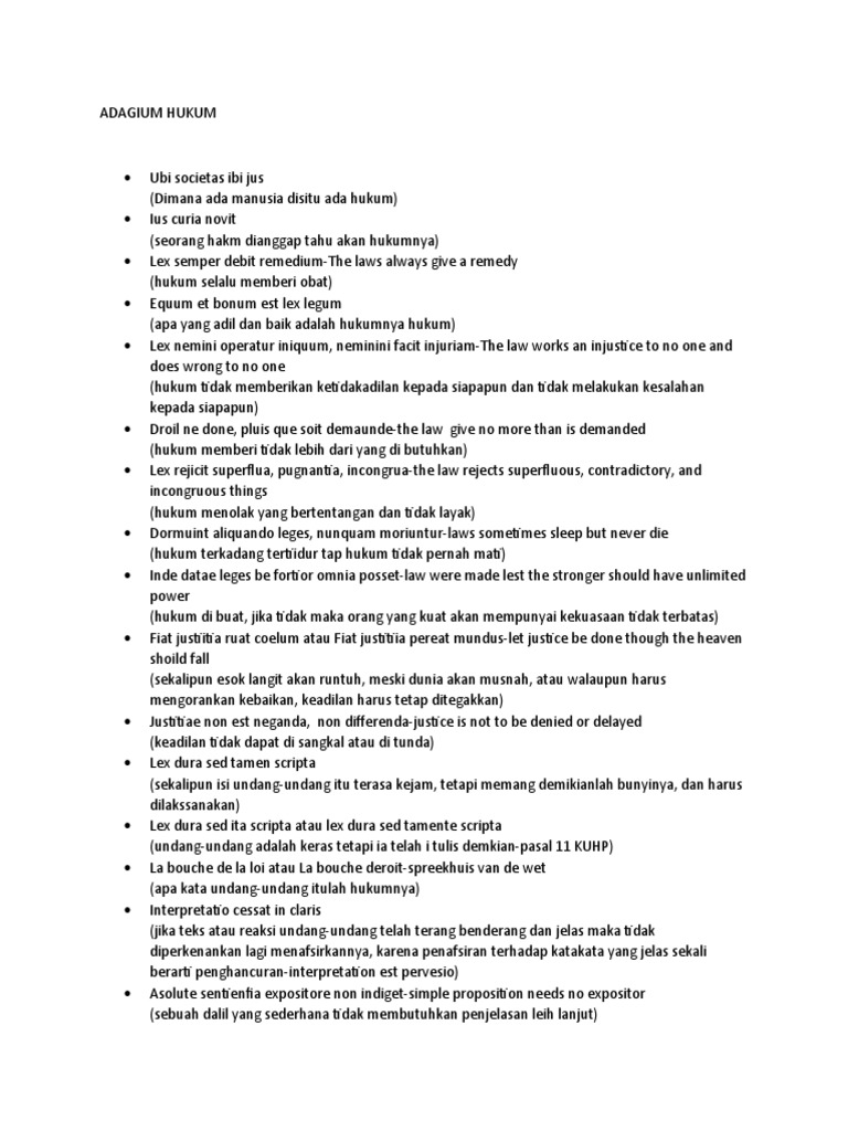 Adagium Hukum | PDF
