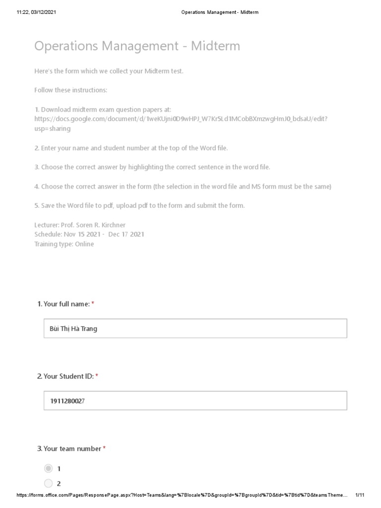 Operations Management - Midterm | PDF | Business | Art