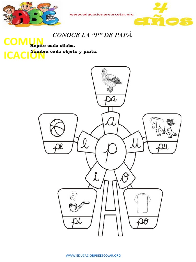 Aprende la letra P con actividades preescolares | PDF