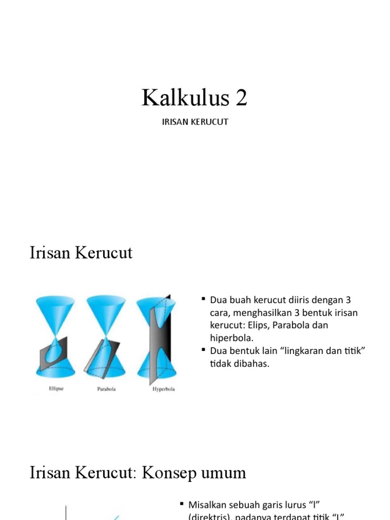 Irisan Kerucut Kalkulus 2 | PDF