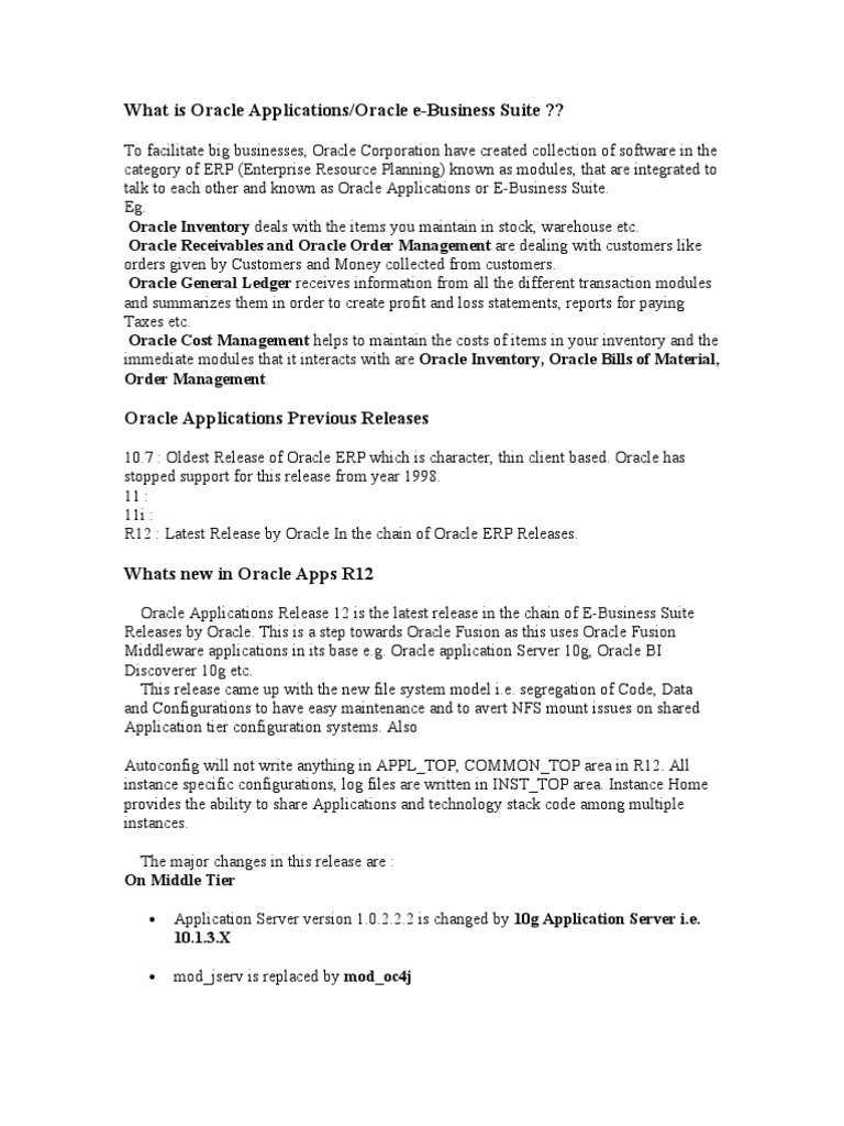 Oracle Apps R12 Architecture | PDF | Oracle Database | Oracle Corporation