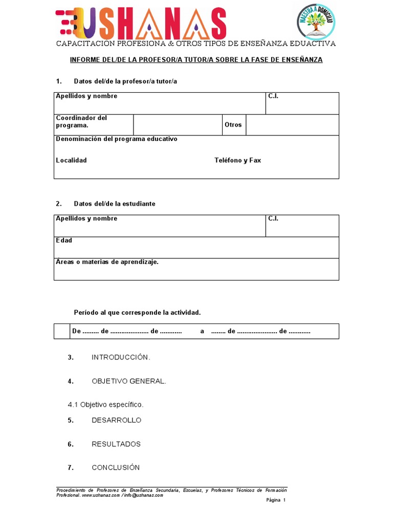 Informe Del Profesor Tutor | PDF | Negocios