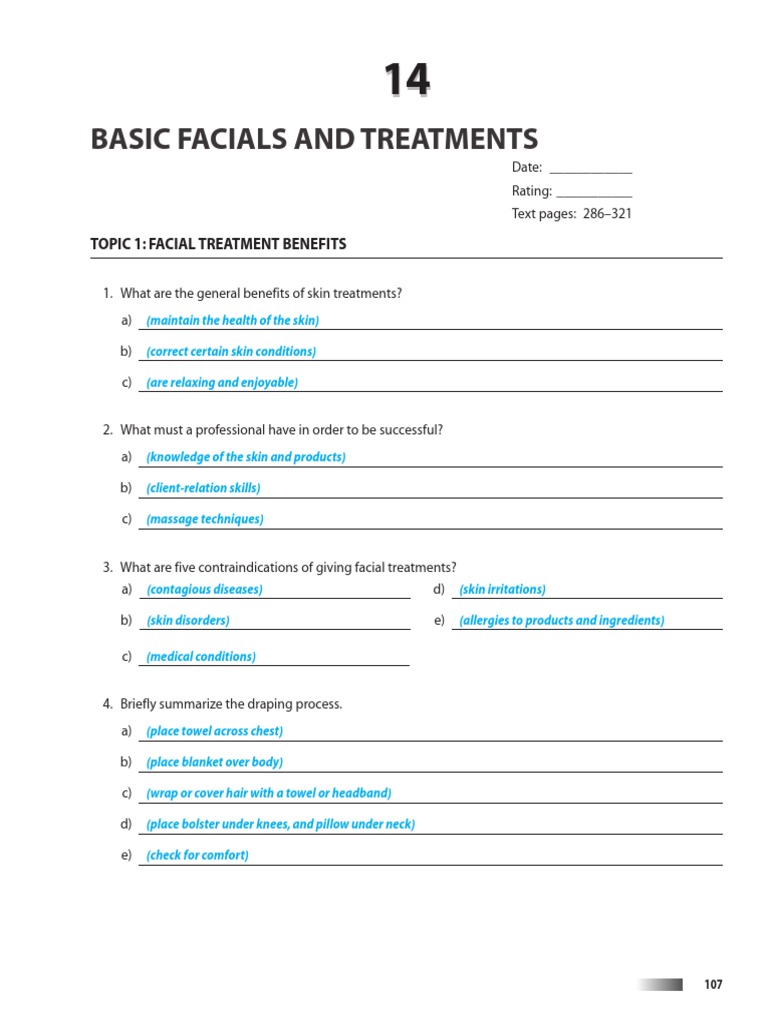 Basic Facials and Treatments: Topic 1: Facial Treatment Benefits | PDF ...