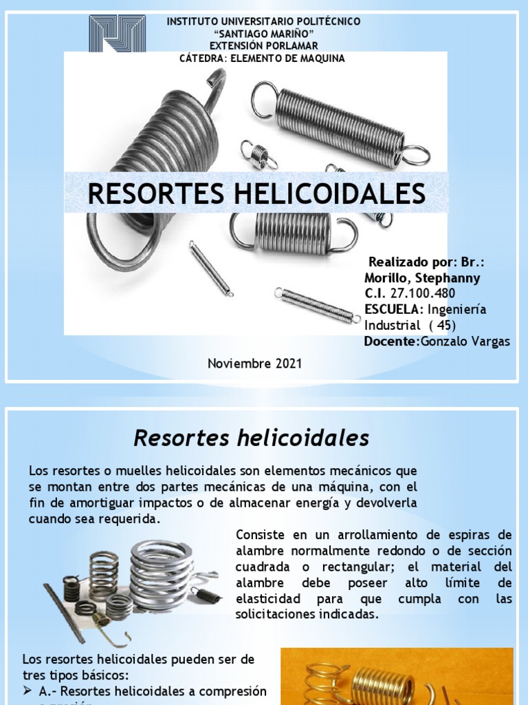 Características de los Resortes Helicoidales | PDF | Estrés (Mecánica ...