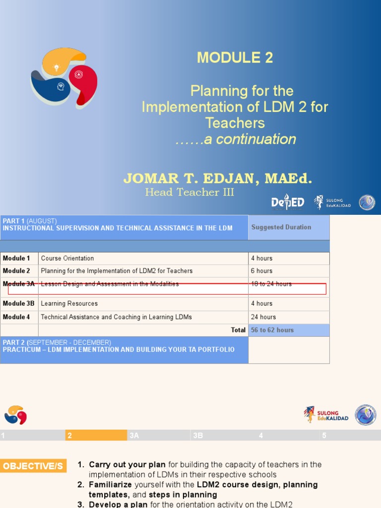 Planning For The Implementation of LDM 2 For Teachers: Jomar T. Edjan, Maed | PDF | Learning ...