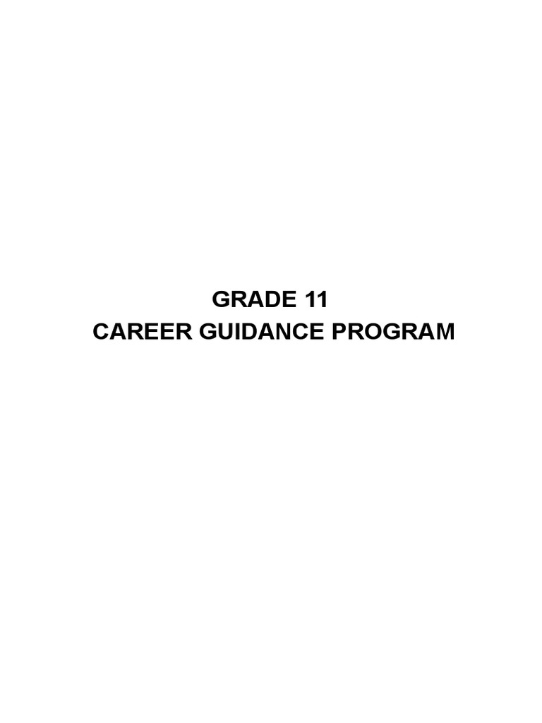 Grade 11 Career Guidance Program | PDF | Teachers | Money