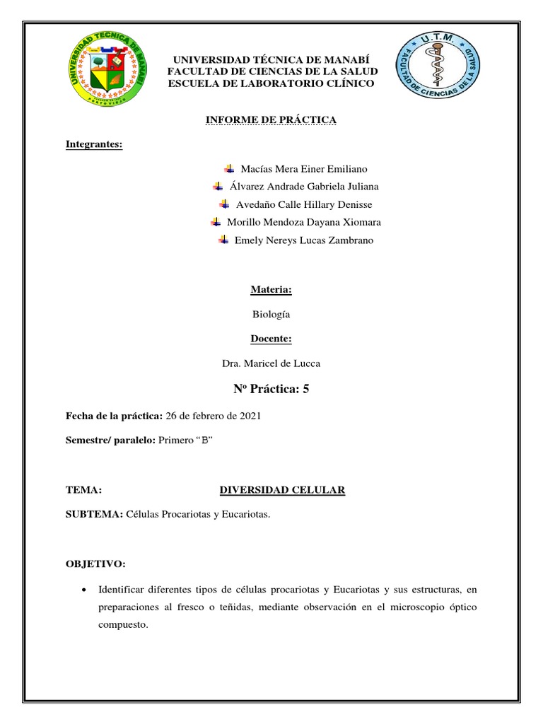 Informe de Práctica N5 | PDF | Biología Celular) | Algas Informe de Práctica N5 | PDF | Biología Celular) | Algas