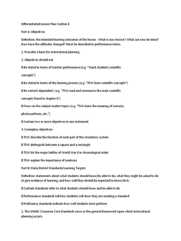 Differentiated Lesson Plan Overview | PDF | Lesson Plan | Learning