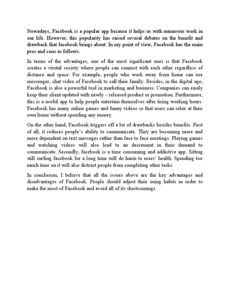 Essay Facebook | PDF