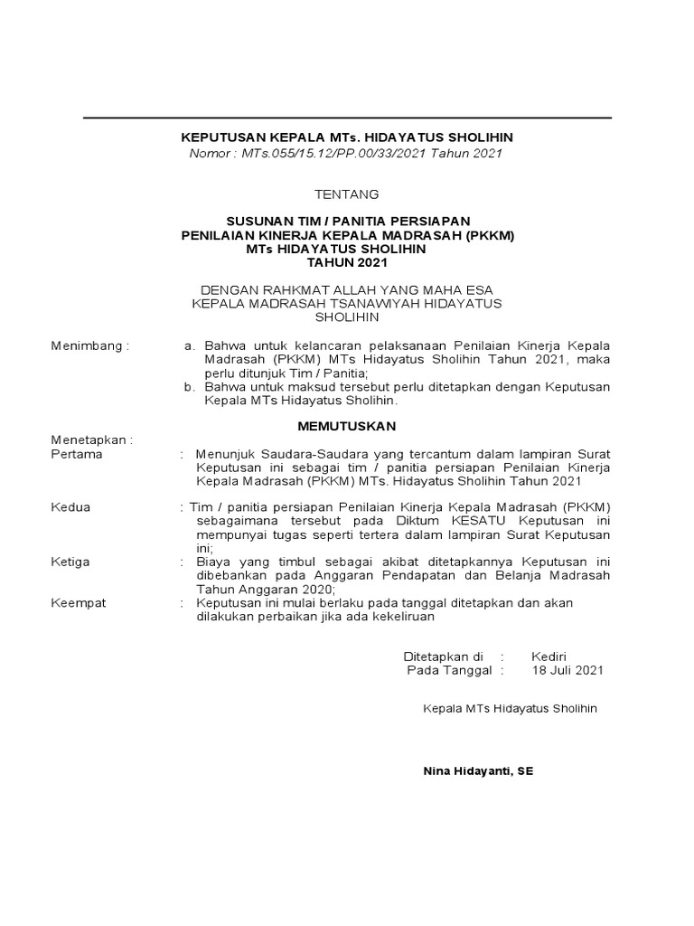 SK Tim PKKM 2021 | PDF | Karier & Perkembangan | Pengembangan Diri