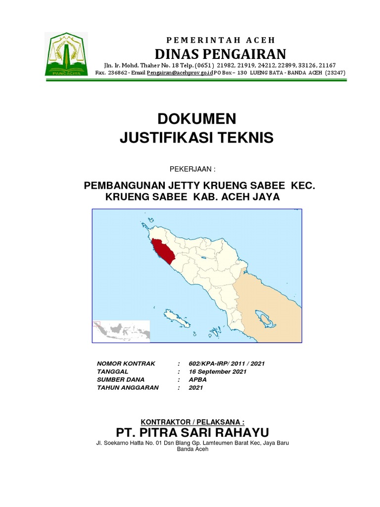 Justek Pembangunan Jetty Muara Krueng Sabee Rev.03 (SE) | PDF ...