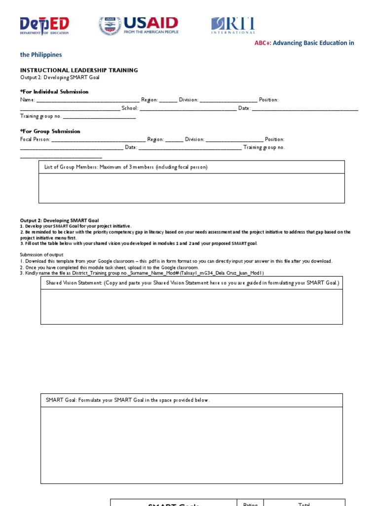 Module 2 Output Smart Goals - FINAL | PDF | Goal | Behavior Modification