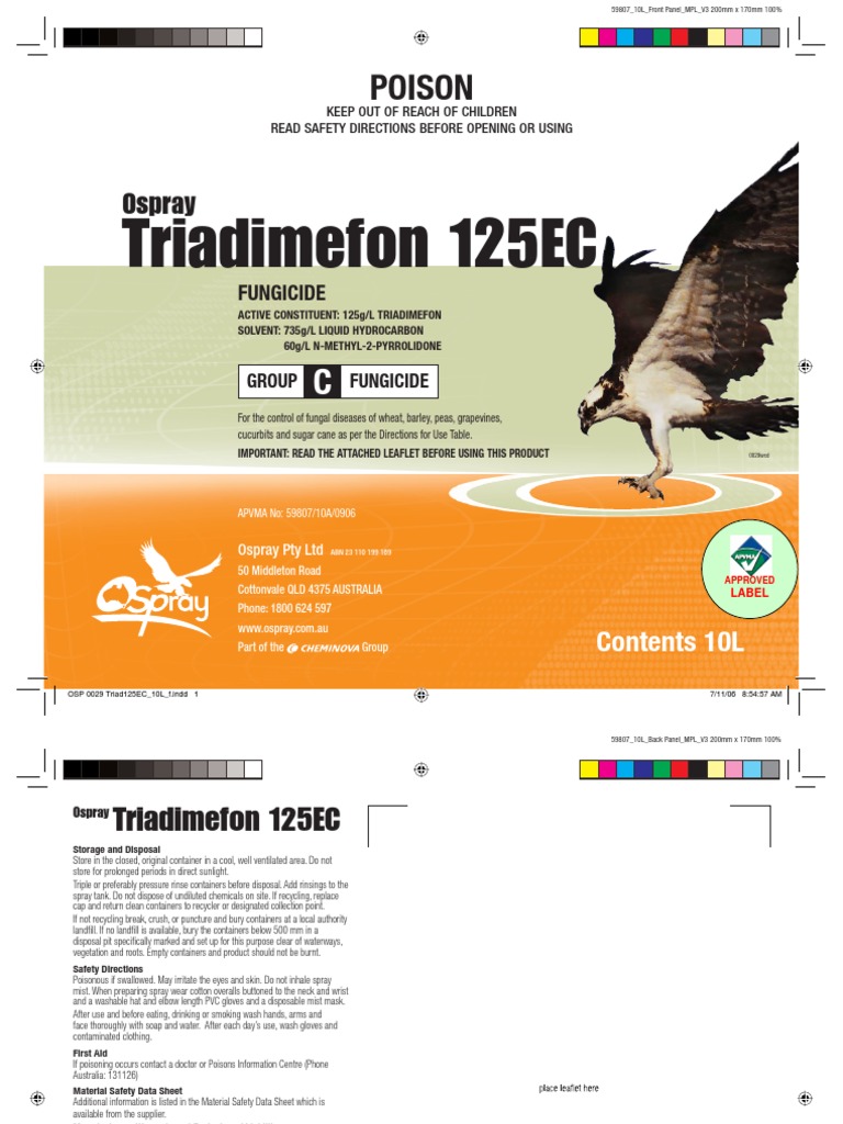 Triadimefon 125ec Label Au | PDF | Fungicide | Wheat