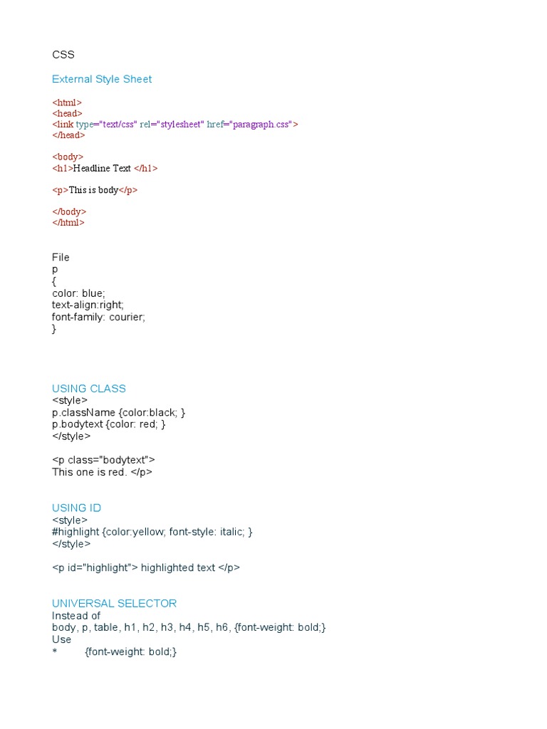 Css Notes | PDF | Computers