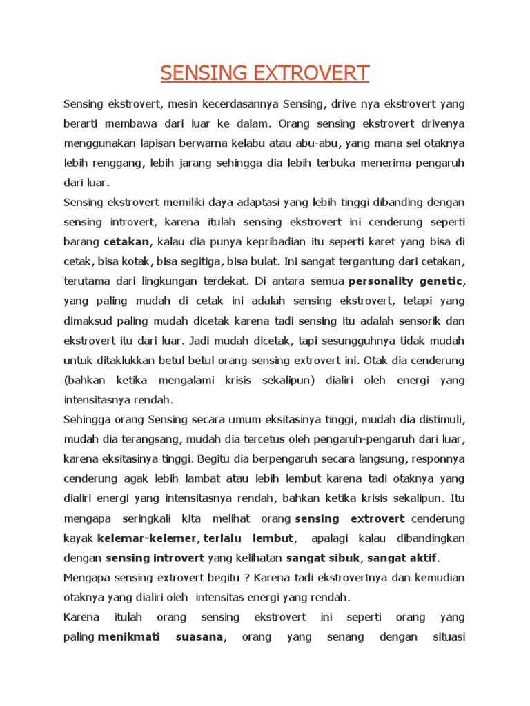 Sensing Extrovert | PDF