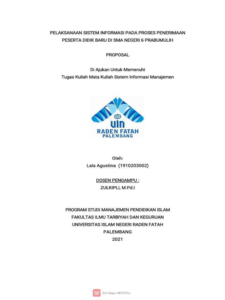 Proposal Uas Sim Lala Agustina (1910203002) | PDF