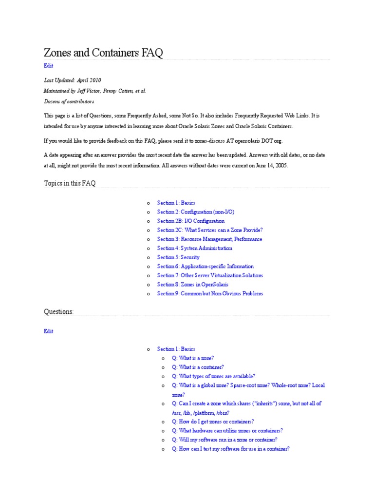 Zones and Containers FAQ | PDF | Computer Network | File System