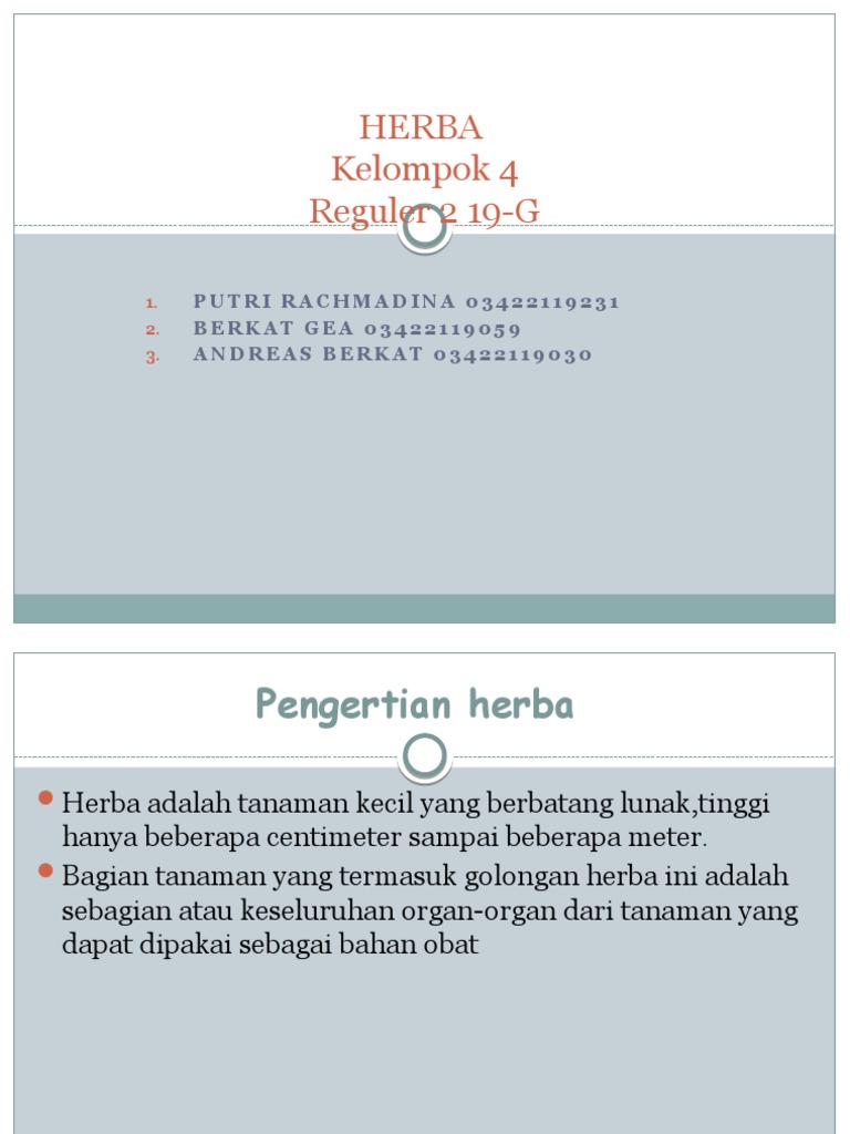 Herba | PDF | Kesehatan Holistik | Sains & Matematika