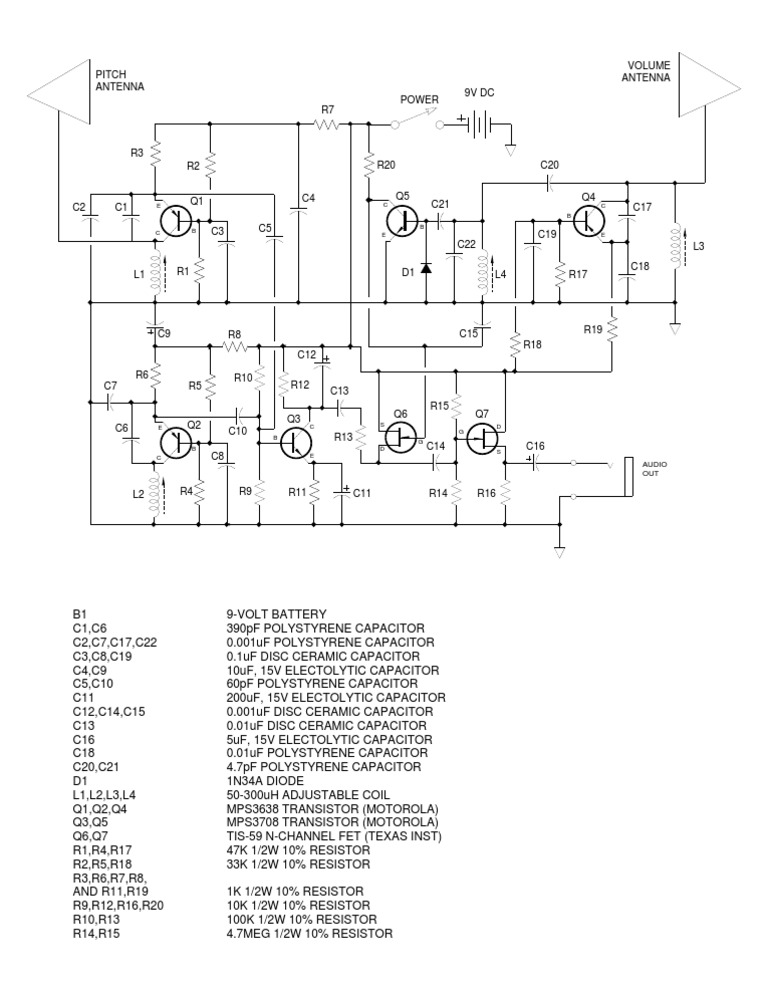 Theremin Schematics | PDF | Electronics | Electric Power