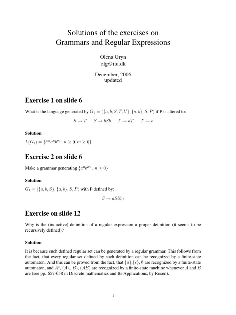 Solution Gram Reg Expr | PDF | Business