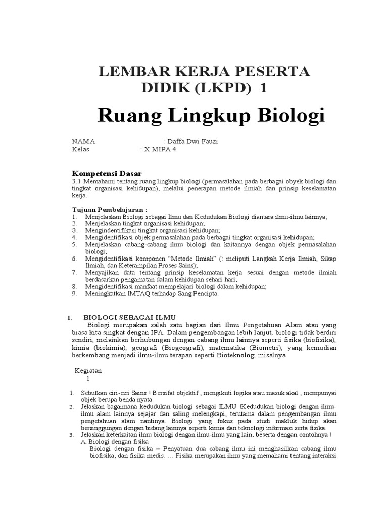 Daffa Dwi Fauzi X MIPA 4 | PDF | Sains & Matematika