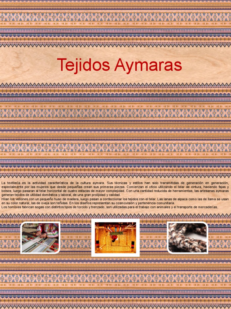 El arte textil aymara: una expresión de su cultura e identidad | PDF ...
