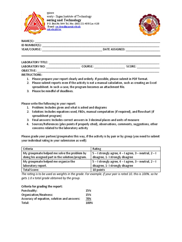 Laboratory Report Template | PDF | Computer Science | Computing
