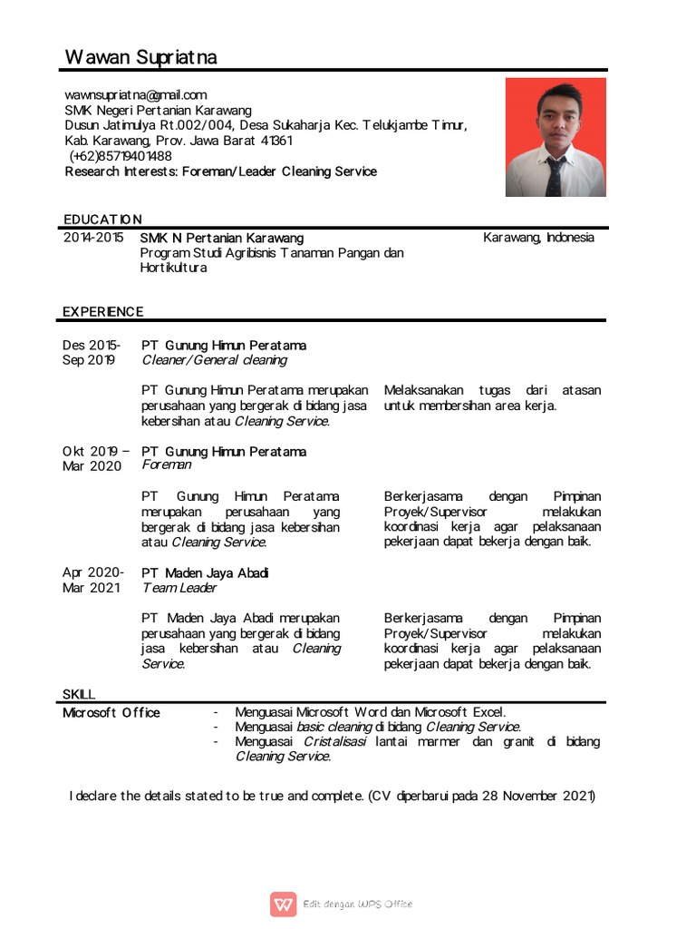 Wawan Supriatna CV | PDF