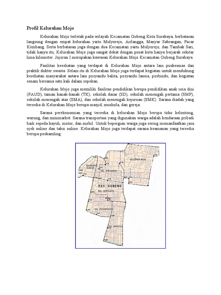 Profil Kelurahan Mojo | PDF