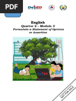 English 4: Quarter 4-Week 3 Module in Fact From Opinion in A Narrative ...