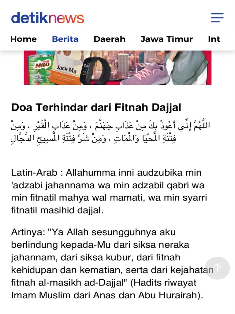Doa Terhindar Dari Fitnah Dajjal | PDF