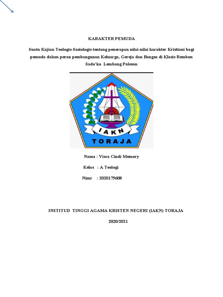 Karakter Kristiani Pemuda di Klasis Rembon | PDF | Ilmu Sosial