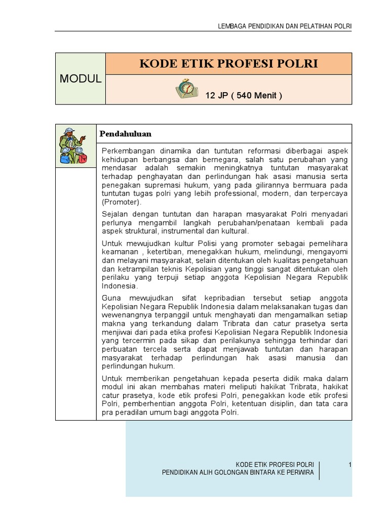 Modul 001 - Tribrata (1 JP) Ok | PDF