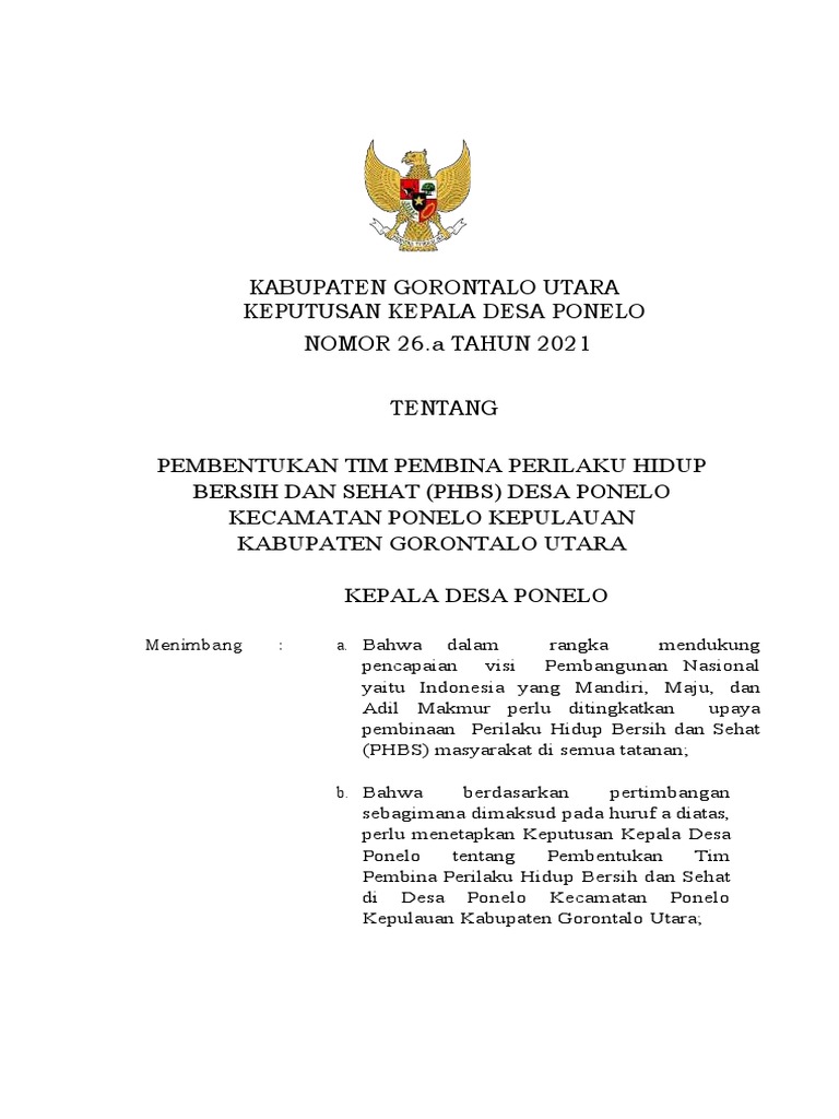 SK Tim Pembina Phbs Desadocx | PDF